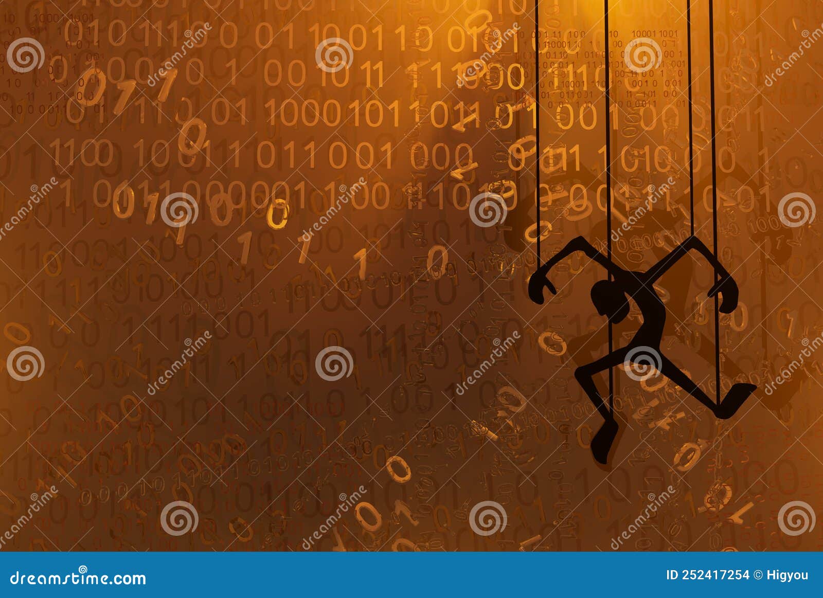 Virtual Puppet Strings stock illustration. Illustration of controlled ...