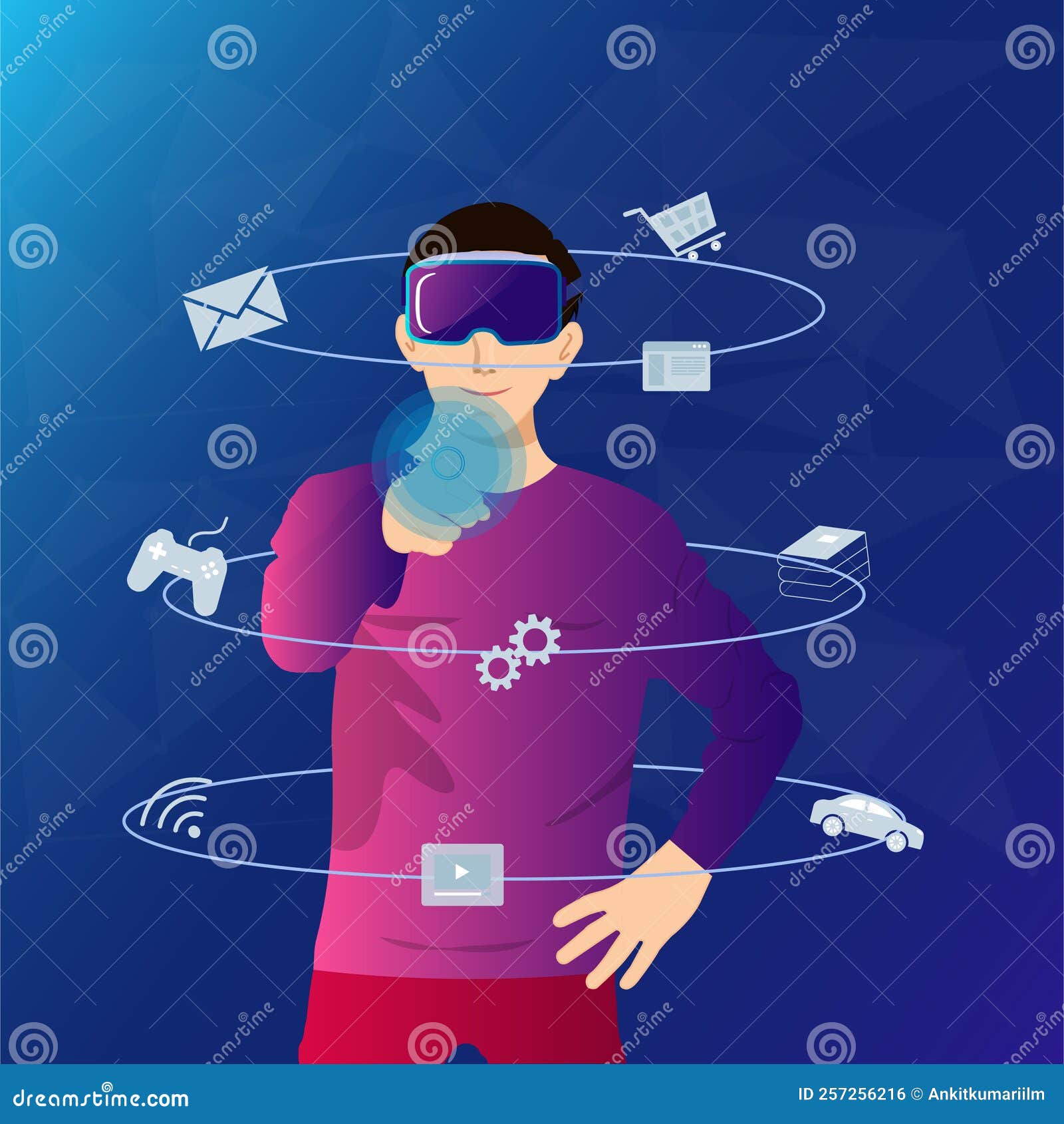 Metaverse Virtual World Vector Illustration Graphic Stock Illustration ...
