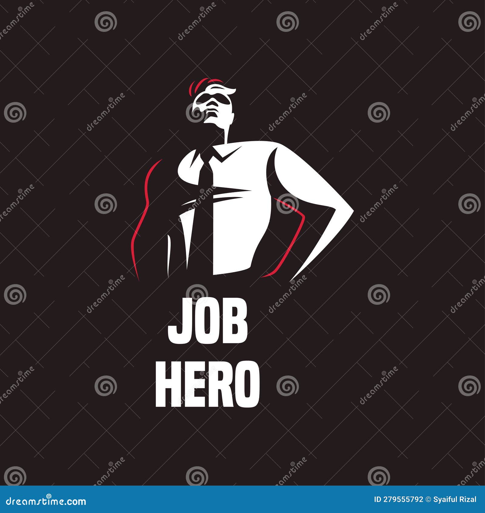 Job Hero Worker Tie Logo stock vector. Illustration of concept - 279555792