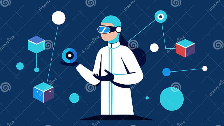Virtual Reality Analysis the Investigator Wearing VR Goggles while ...