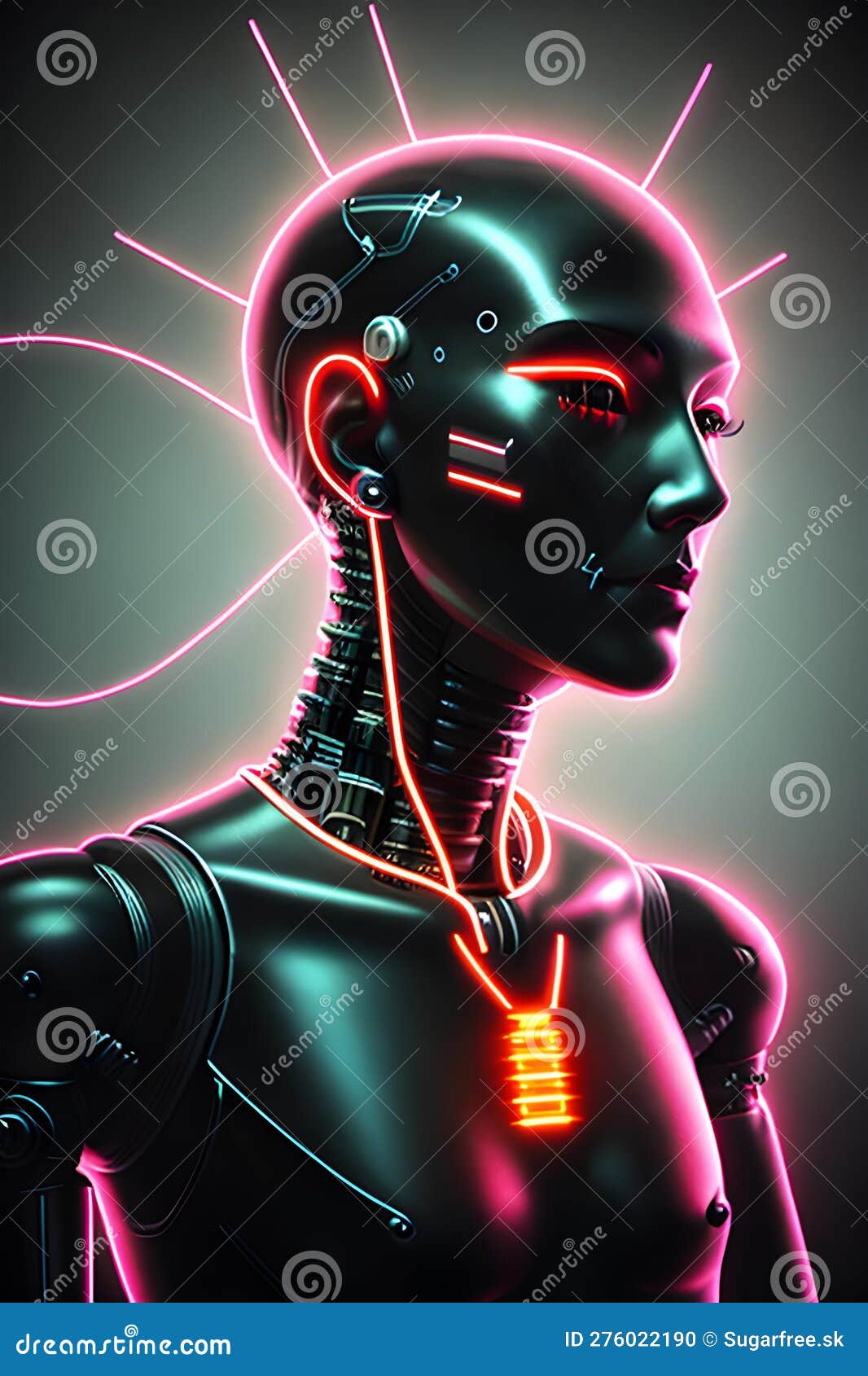 Virtual Reality and Android Illustration Stock Illustration ...