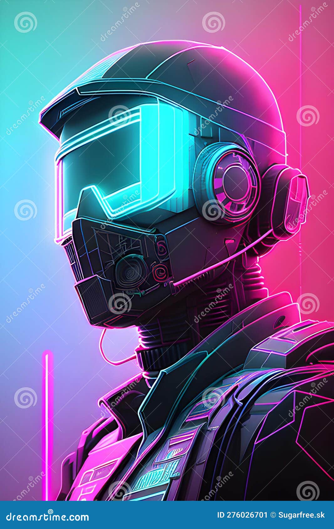 Virtual Reality and Android Illustration Stock Illustration ...