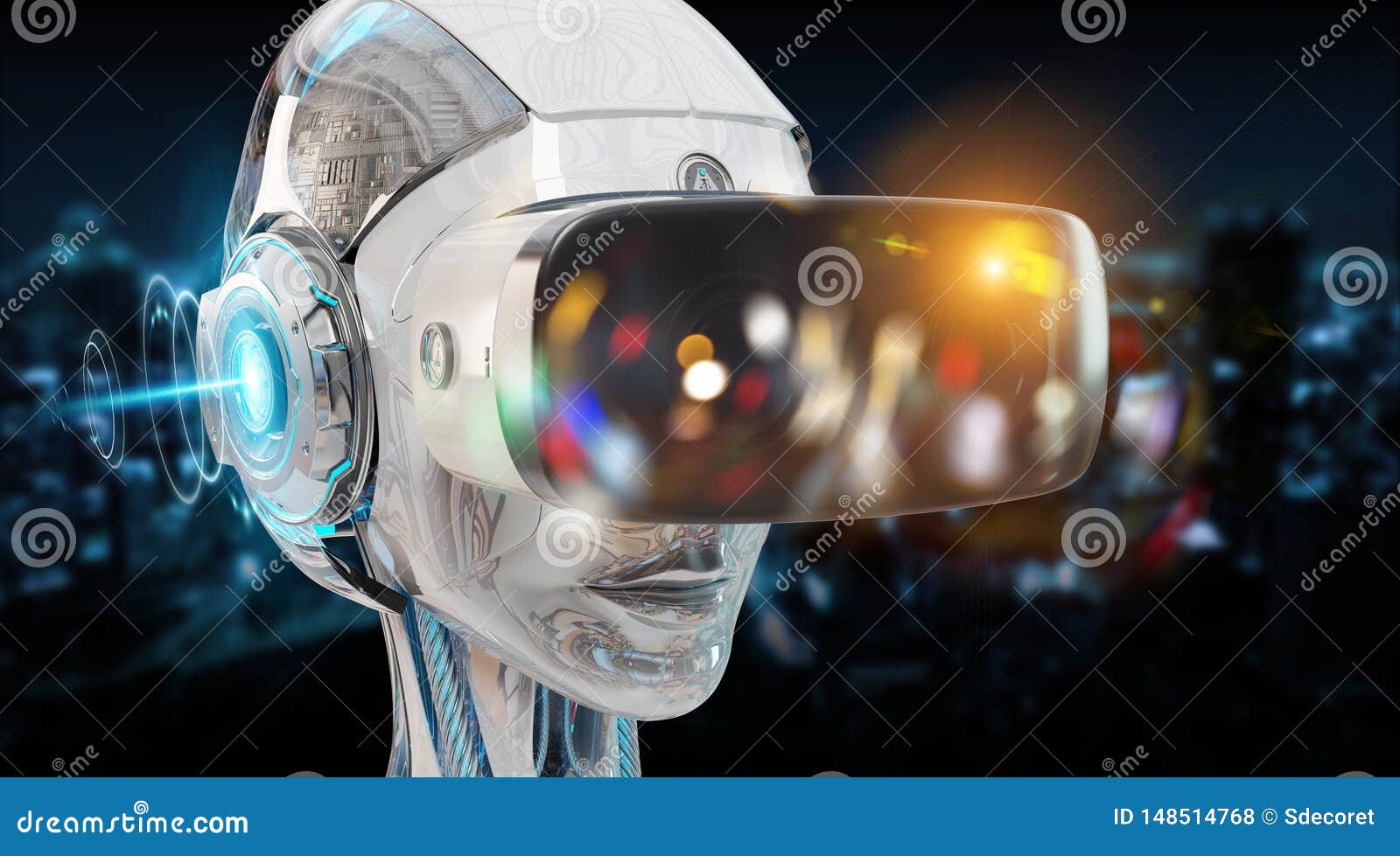 Virtual Reality and Artificial Intelligence Illustration 3D Rendering ... Virtual Reality and Artificial Intelligence Illustration 3D Rendering ...