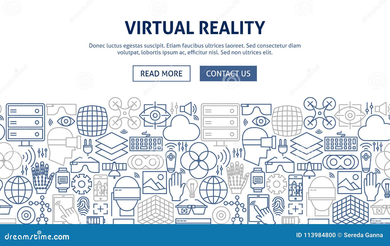 Virtual Reality Banner Design Stock Vector - Illustration of glasses ...