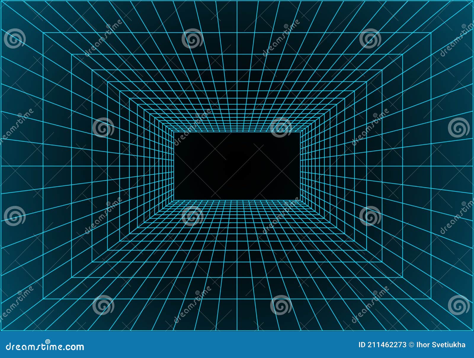 Virtual Reality Building Inside Structure. Perspective Grid of Empty ...