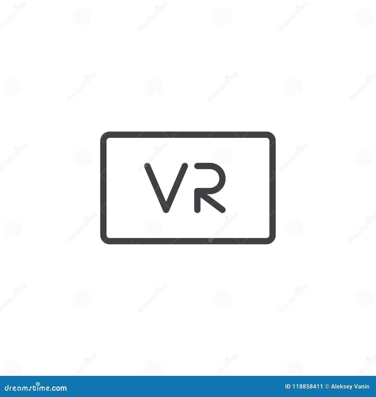 Virtual Reality Button Outline Icon Stock Vector - Illustration of ...