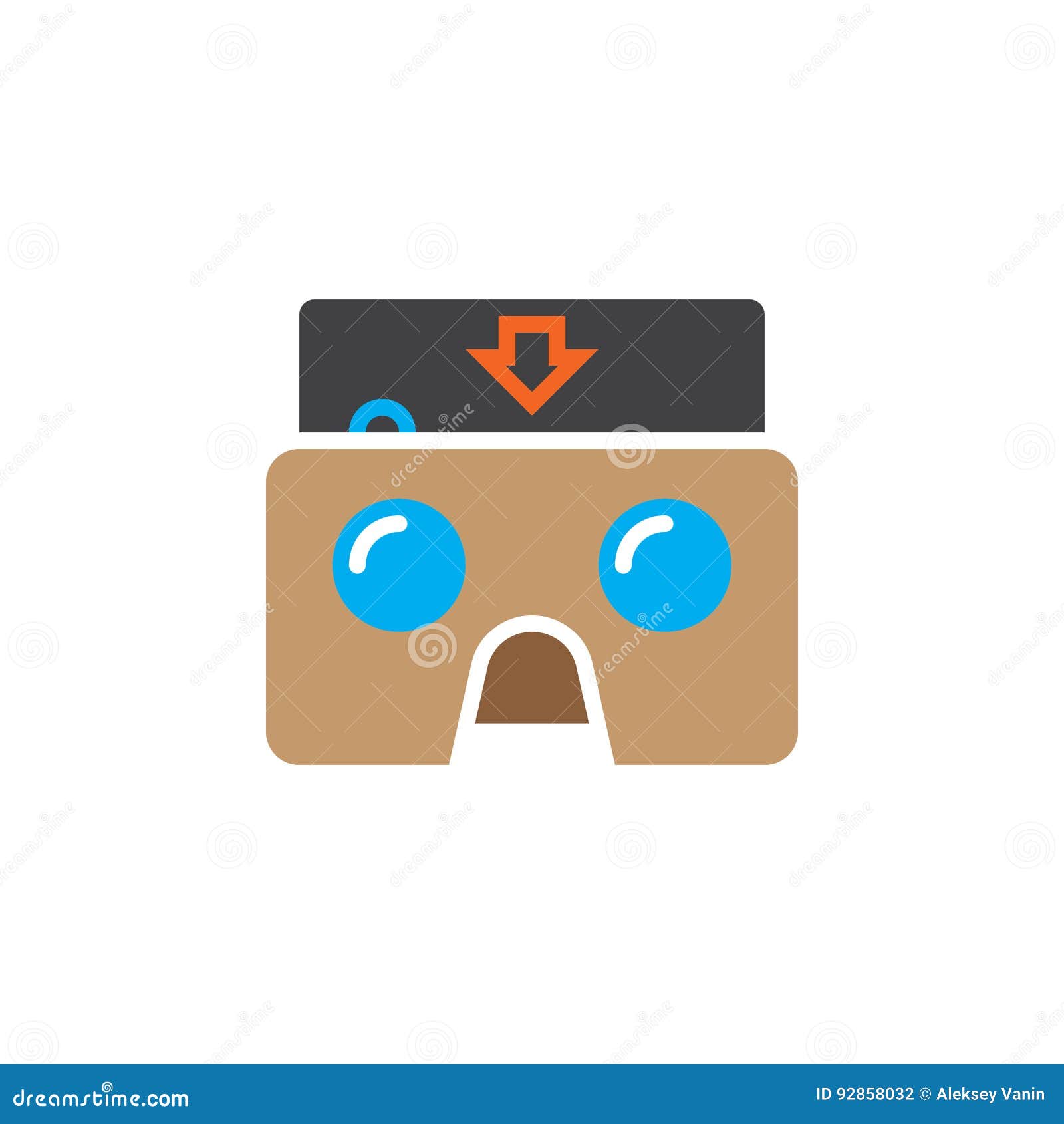 Virtual Reality Cardboard Glasses Icon Vector, Solid Logo Illustration ...
