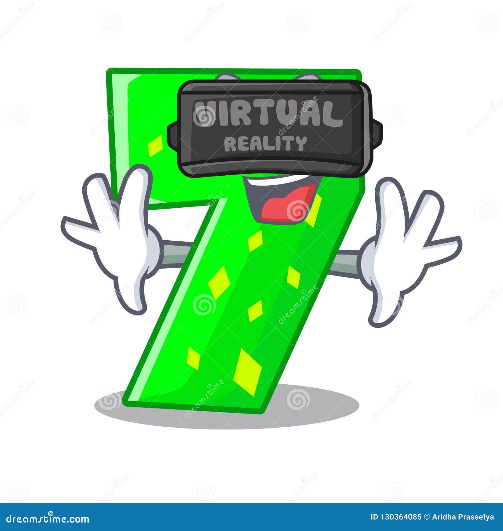 Virtual Reality Cartoon Number Seven on Stone Wall Stock Vector ...