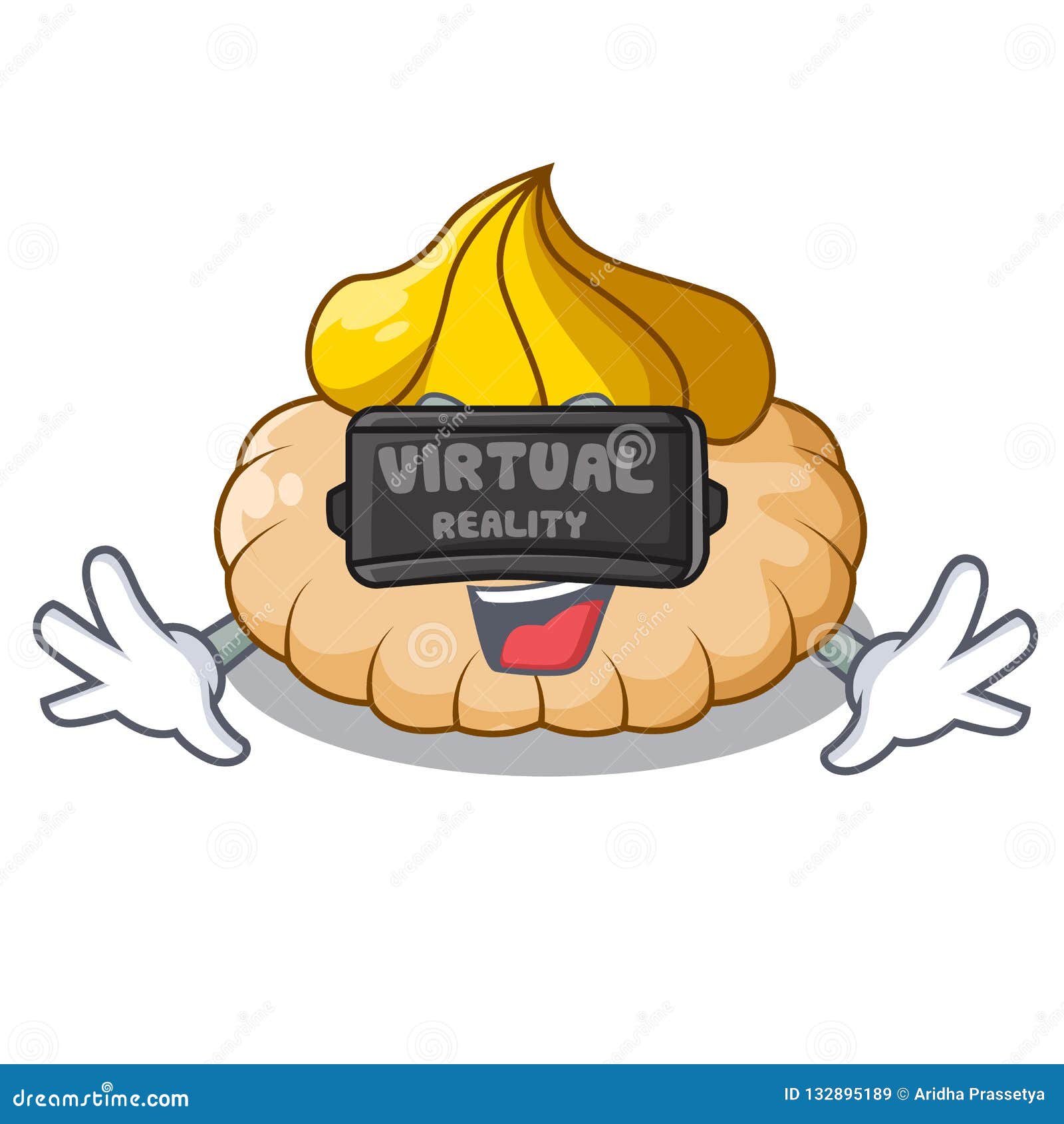 Virtual Reality Chocolate Biscuit with Mascot Ice Cream Stock Vector ...
