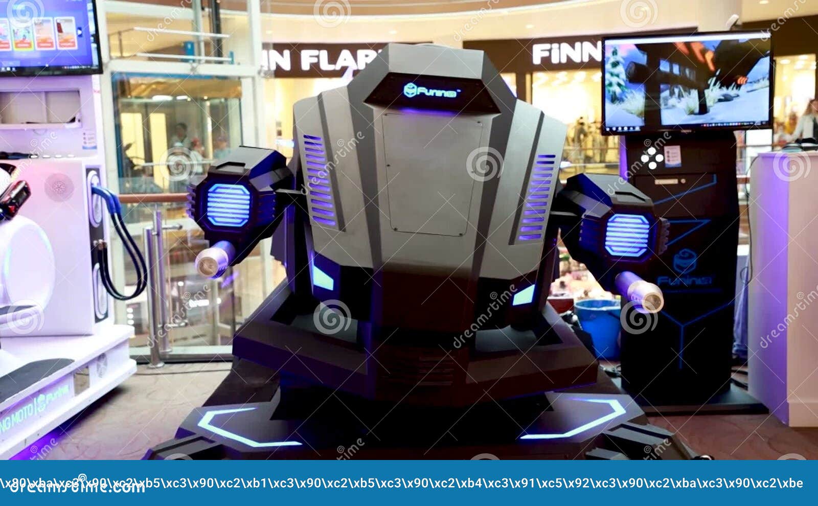 Virtual Reality Computer Games Attraction Stock Footage - Video of ...