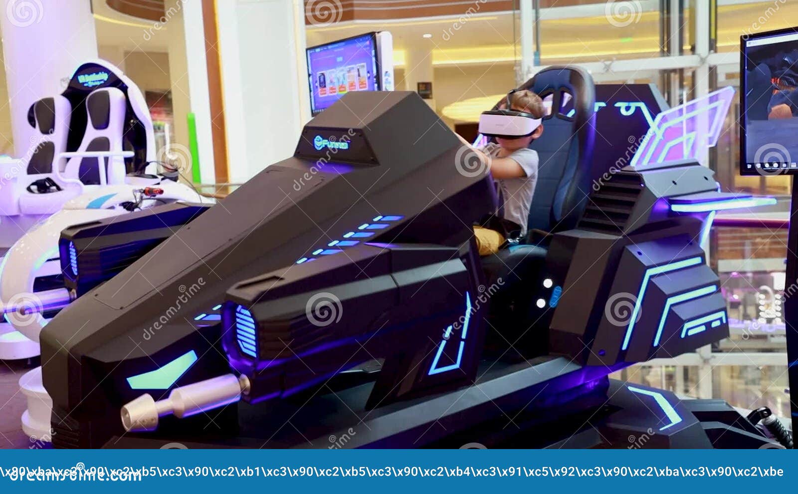 Virtual Reality Computer Games Attraction Stock Footage - Video of ...