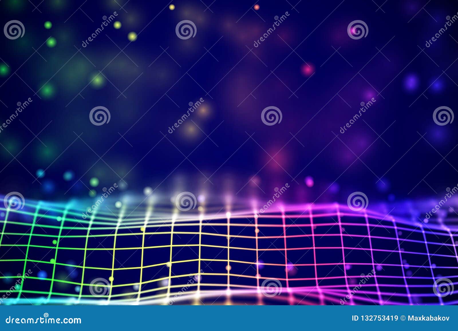 Virtual Reality Concept: Abstract Digital Landscape Grid in Cyberspace ...