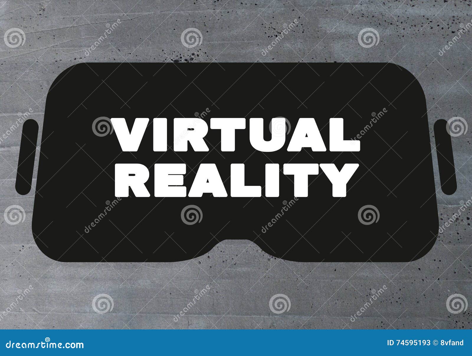 Virtual Reality Concept on Cement Texture Background Stock Image ...