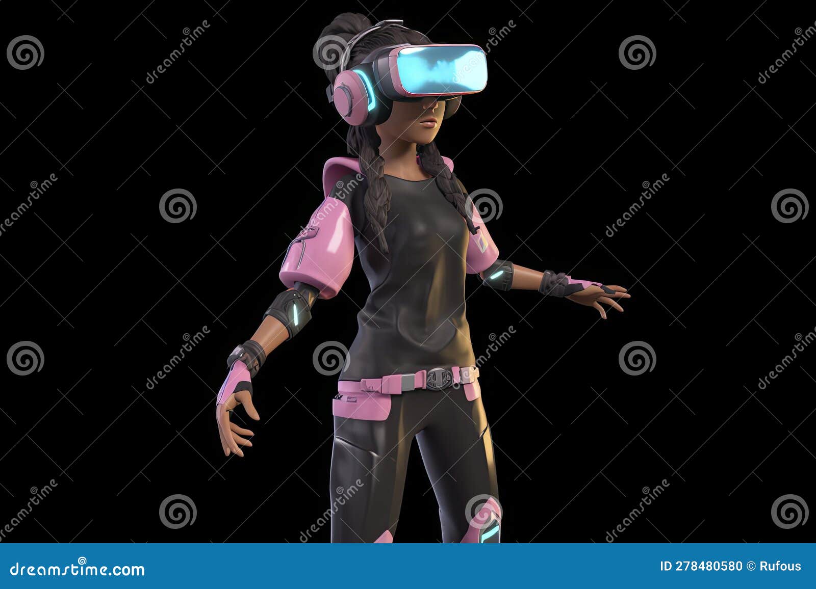 Virtual Reality Concept Character for Meta Verse - 3d Rendering Stock ...
