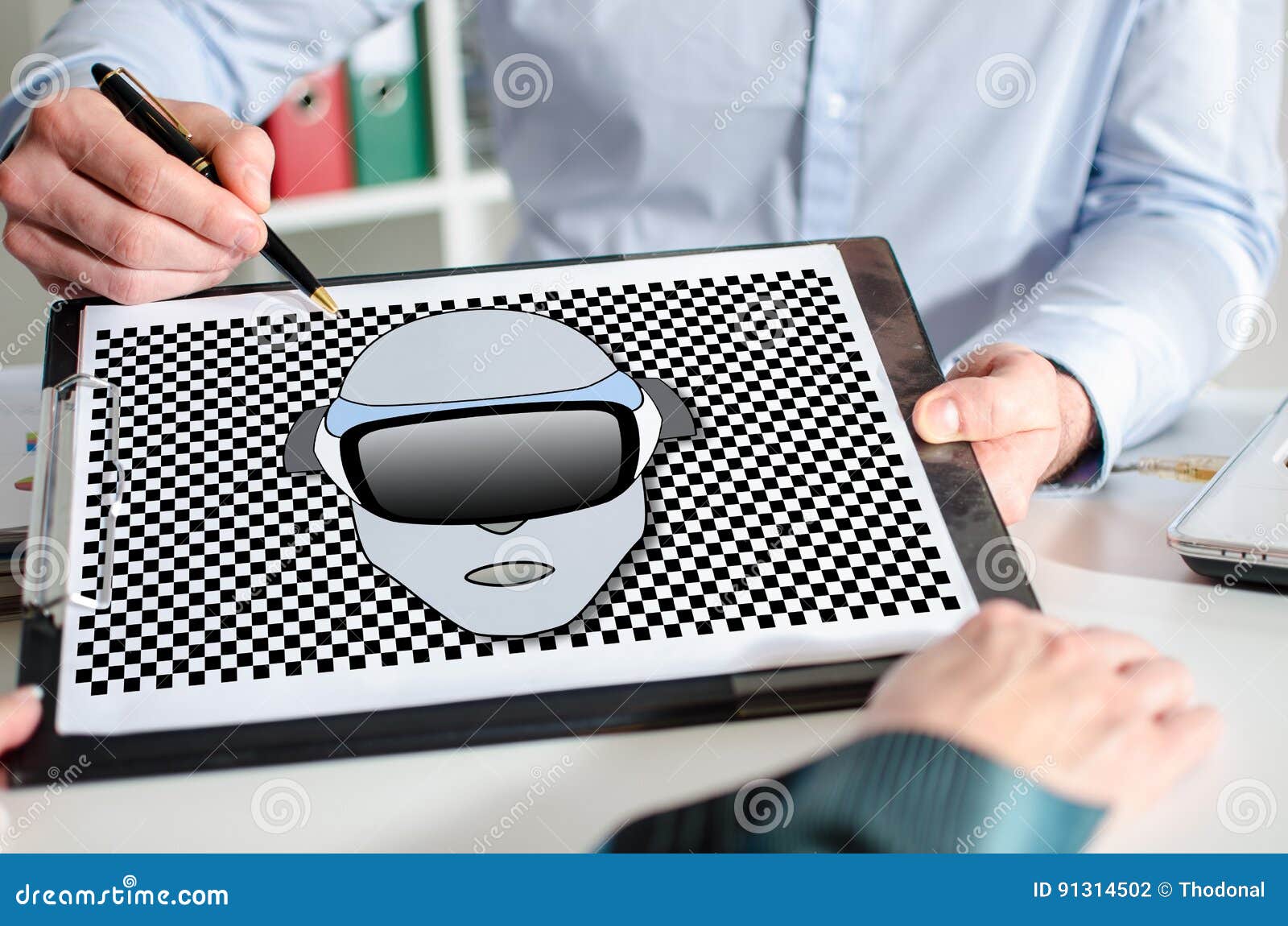 Virtual Reality Concept on a Clipboard Stock Photo - Image of ...
