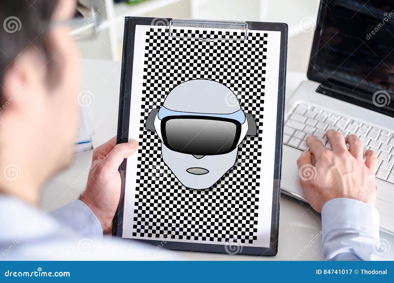 Virtual Reality Concept on a Clipboard Stock Image - Image of online ...