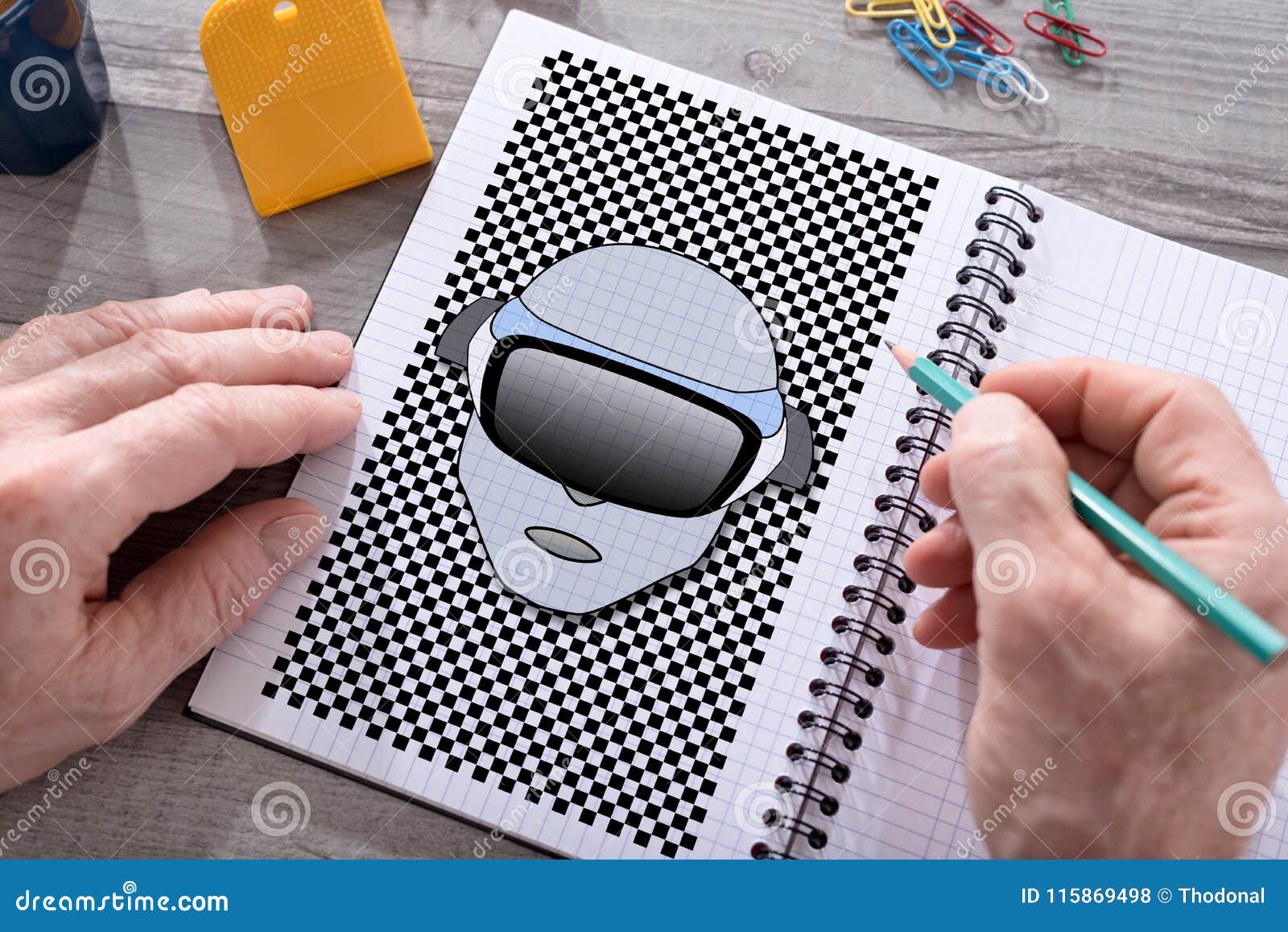 Virtual Reality Concept on a Notepad Stock Photo - Image of design ...