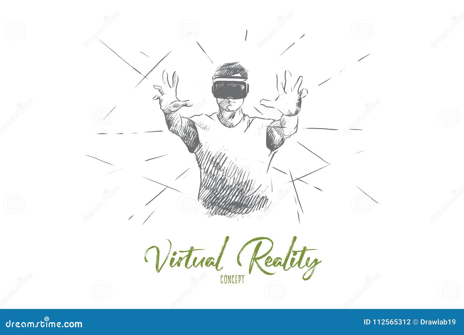 Virtual Reality Concept. Hand Drawn Isolated Vector. Stock Vector ... Virtual Reality Concept. Hand Drawn Isolated Vector. Stock Vector ...