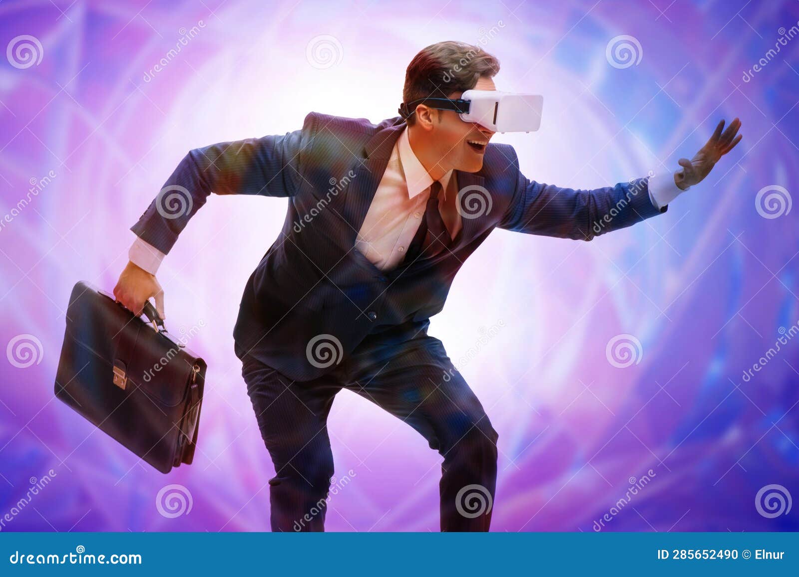 Virtual Reality Concept with Man and VR Goggles Stock Photo - Image of ...