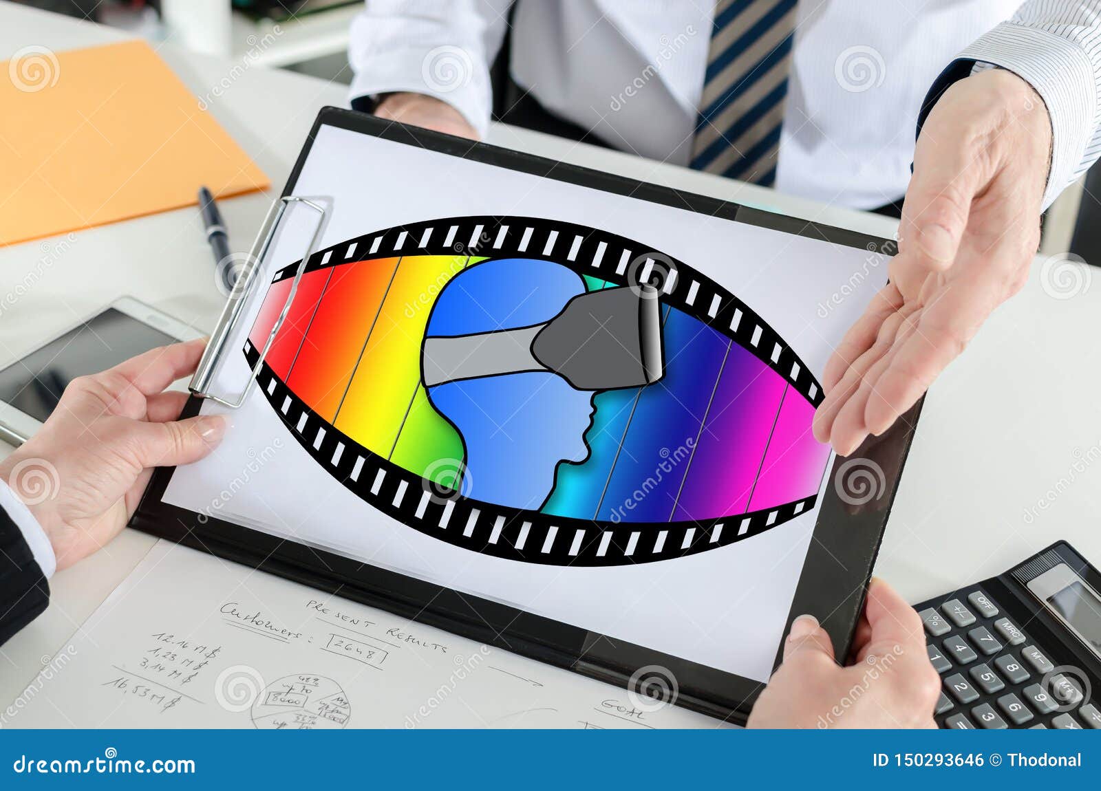 Virtual Reality Concept on a Clipboard Stock Photo - Image of modern ...