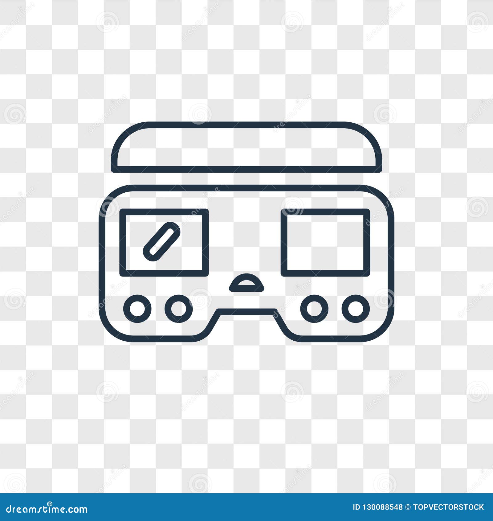 Virtual Reality Concept Vector Linear Icon Isolated on Transparent ...