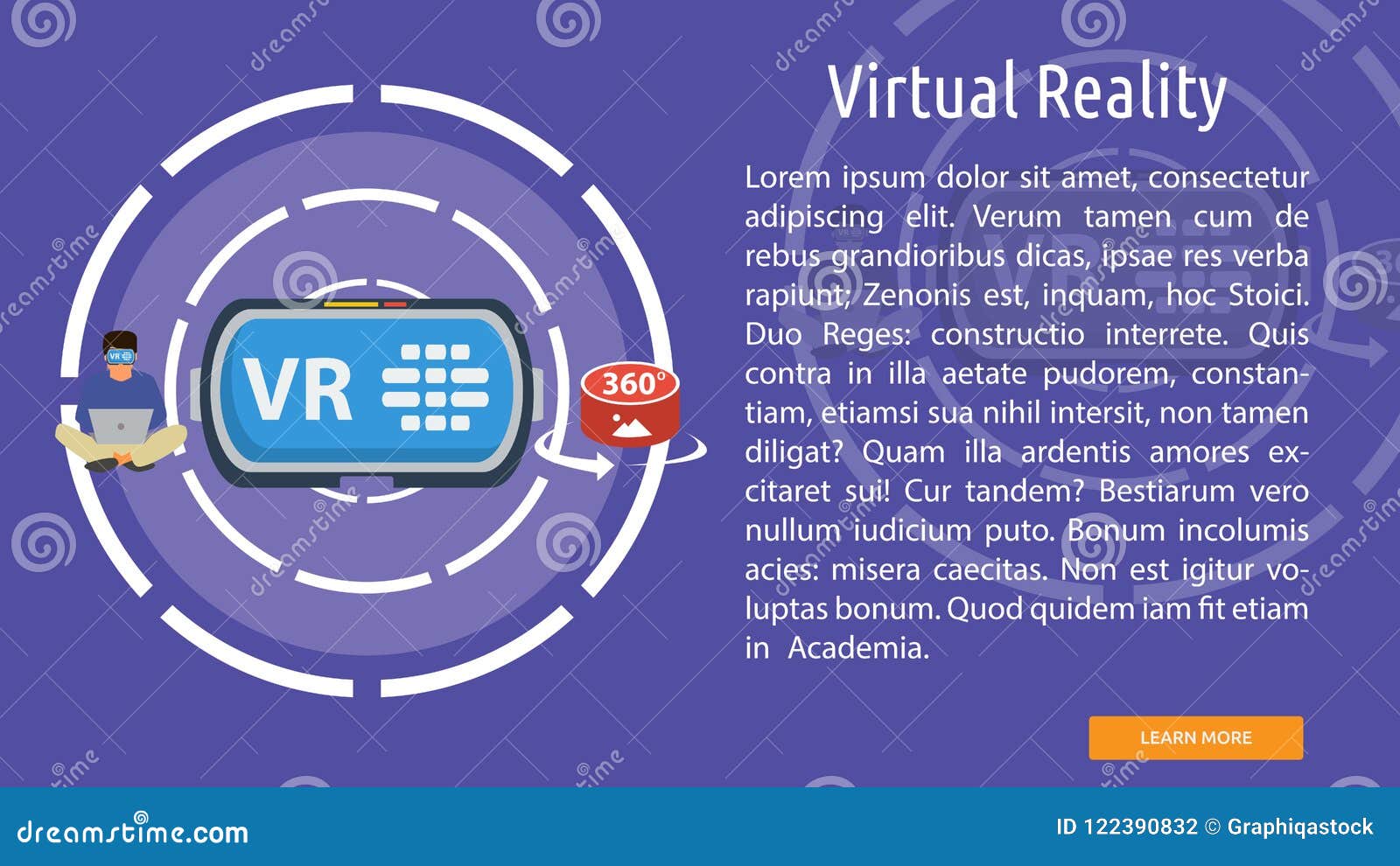 Virtual Reality Conceptual Banner Stock Vector - Illustration of ...