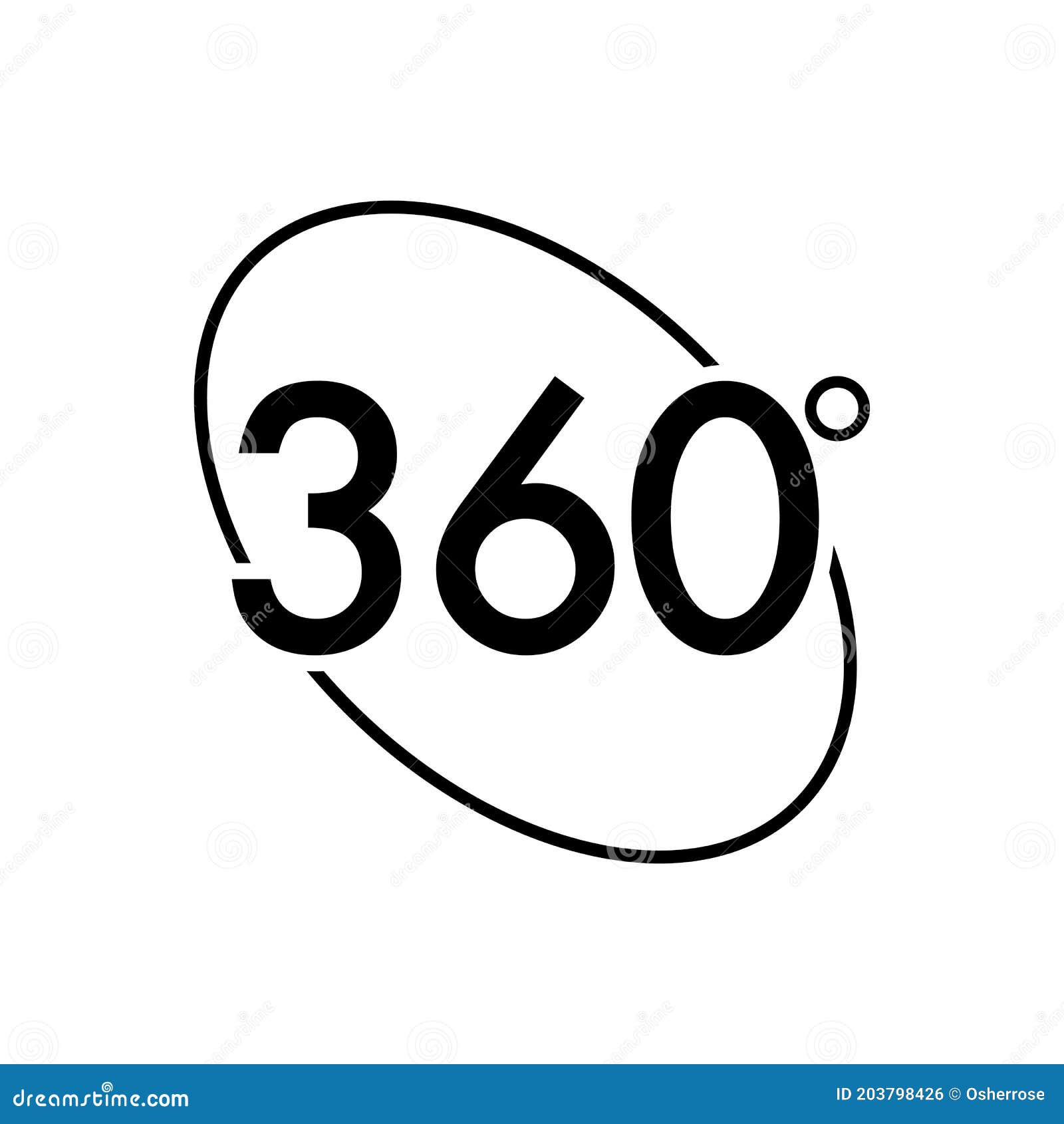 360 Degrees Virtual Reality VR Camera Icon Text Illustration Vector ...