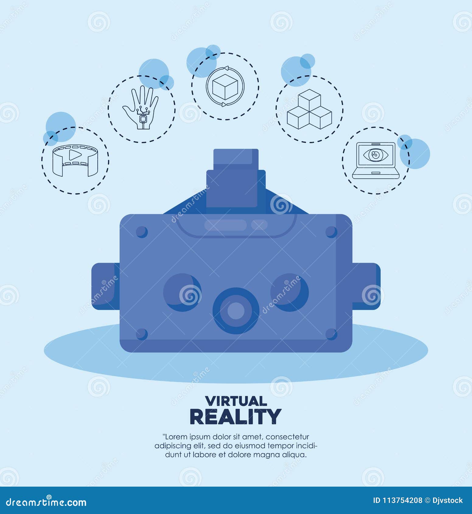 Virtual reality design stock vector. Illustration of mobile - 113754208