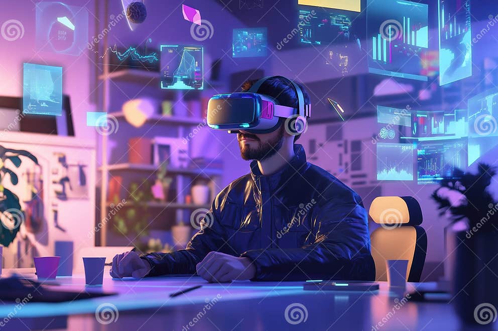 A Virtual Reality Designer Engaged in Immersive Experiences in a Modern ...