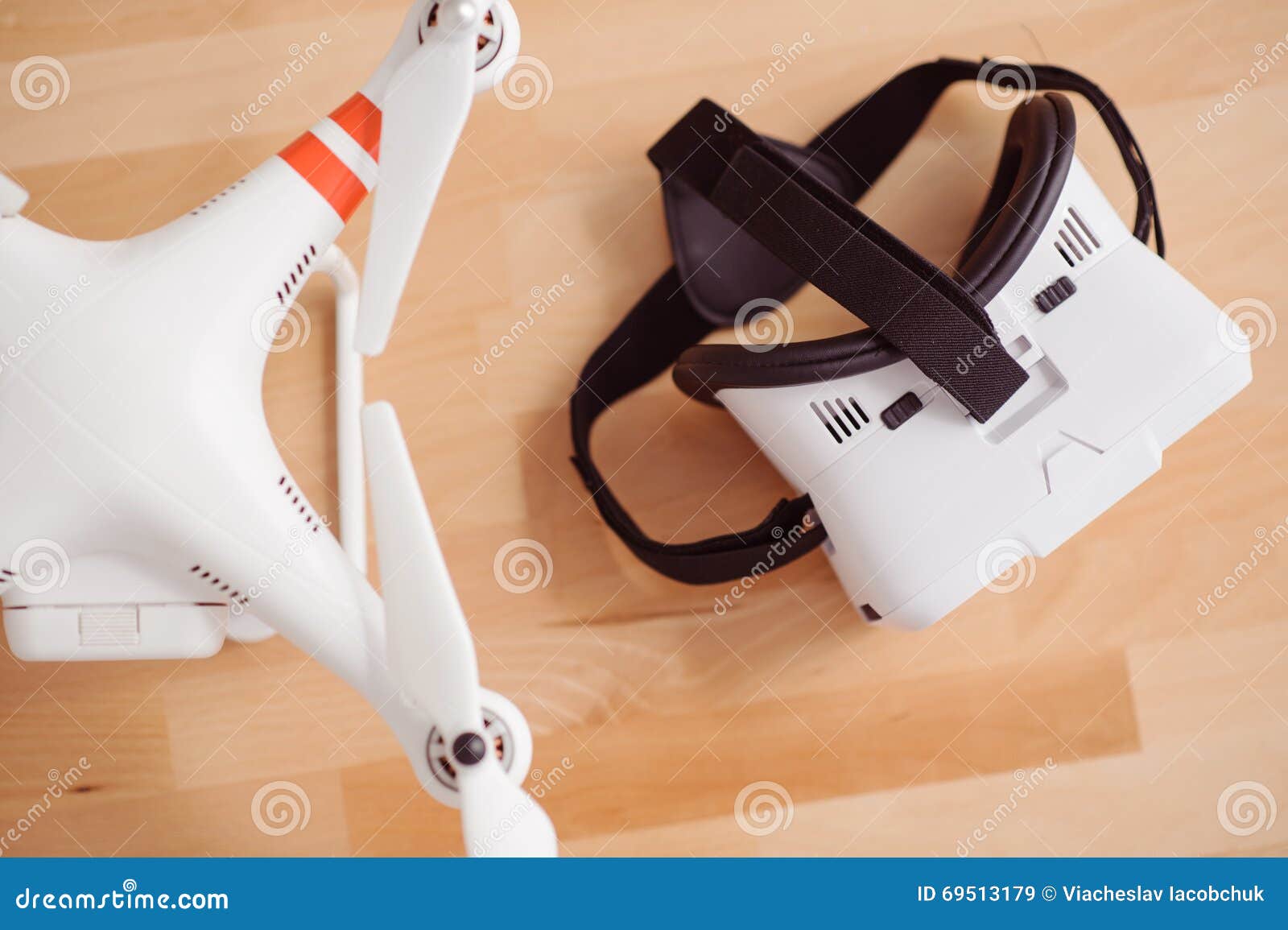 Virtual Reality Device Lying on the Table Stock Image - Image of modern ...