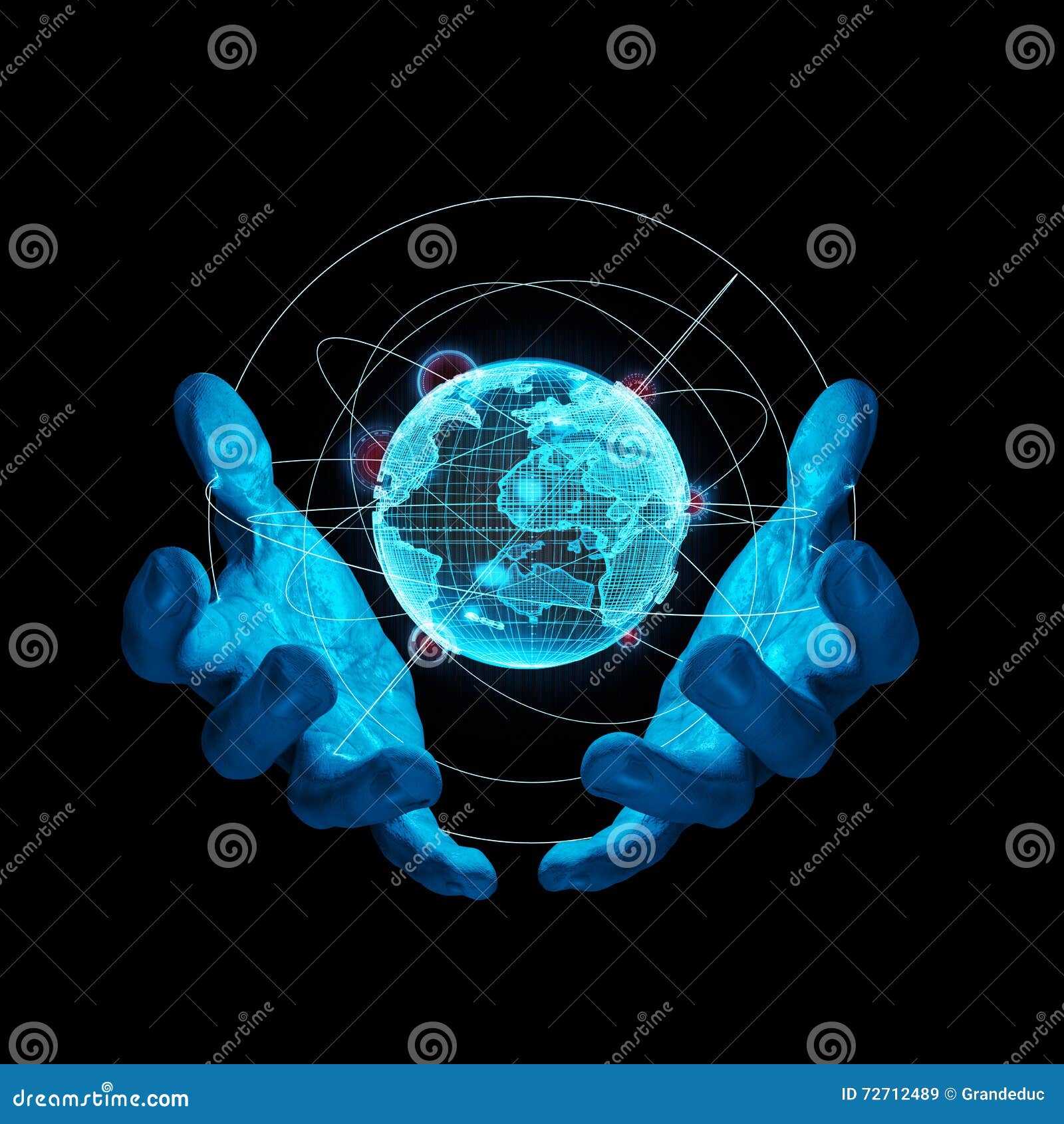 Virtual reality Earth stock illustration. Illustration of cyber - 72712489