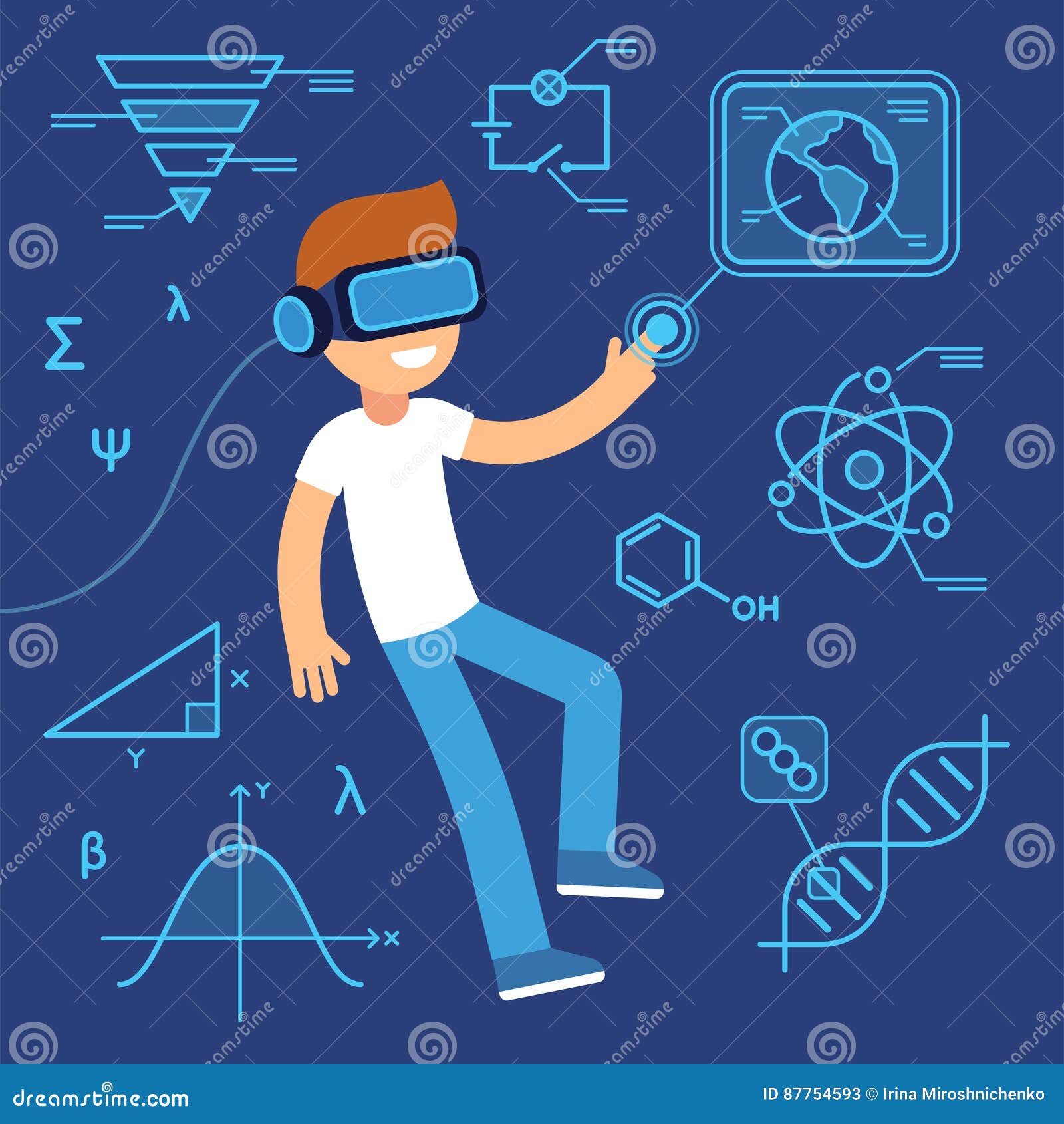 Virtual reality education stock vector. Illustration of electrical ...