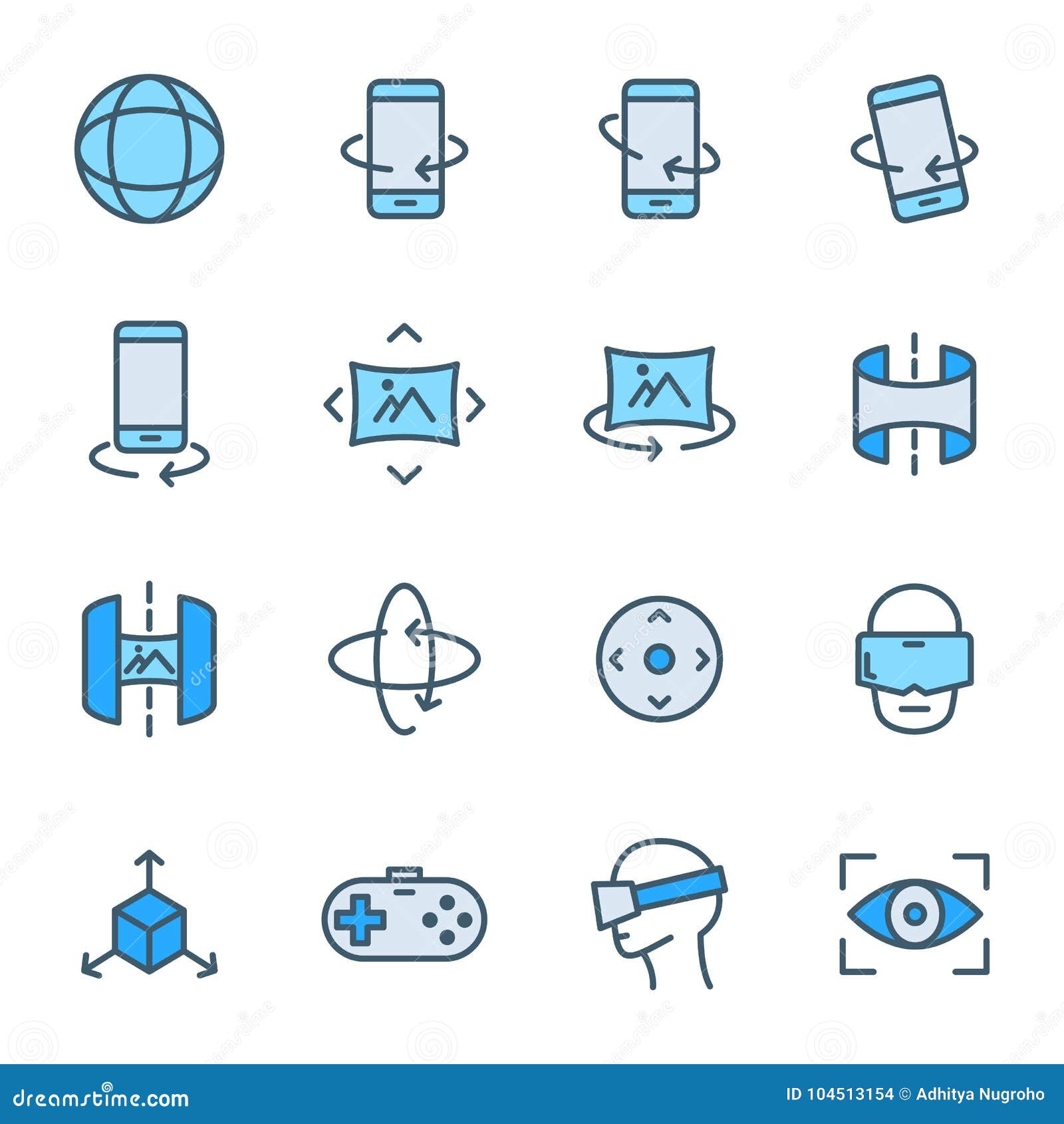 Virtual Reality Elements stock vector. Illustration of elements - 104513154