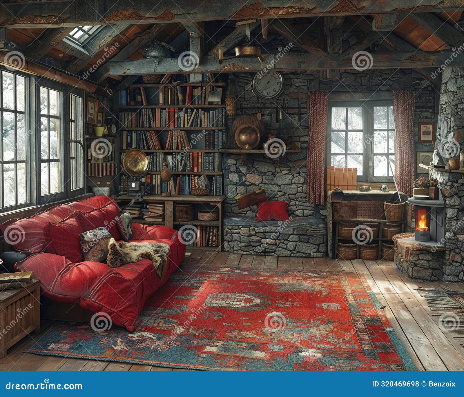 A Virtual Reality Experience of a Cozy Stock Photo - Image of forest ...