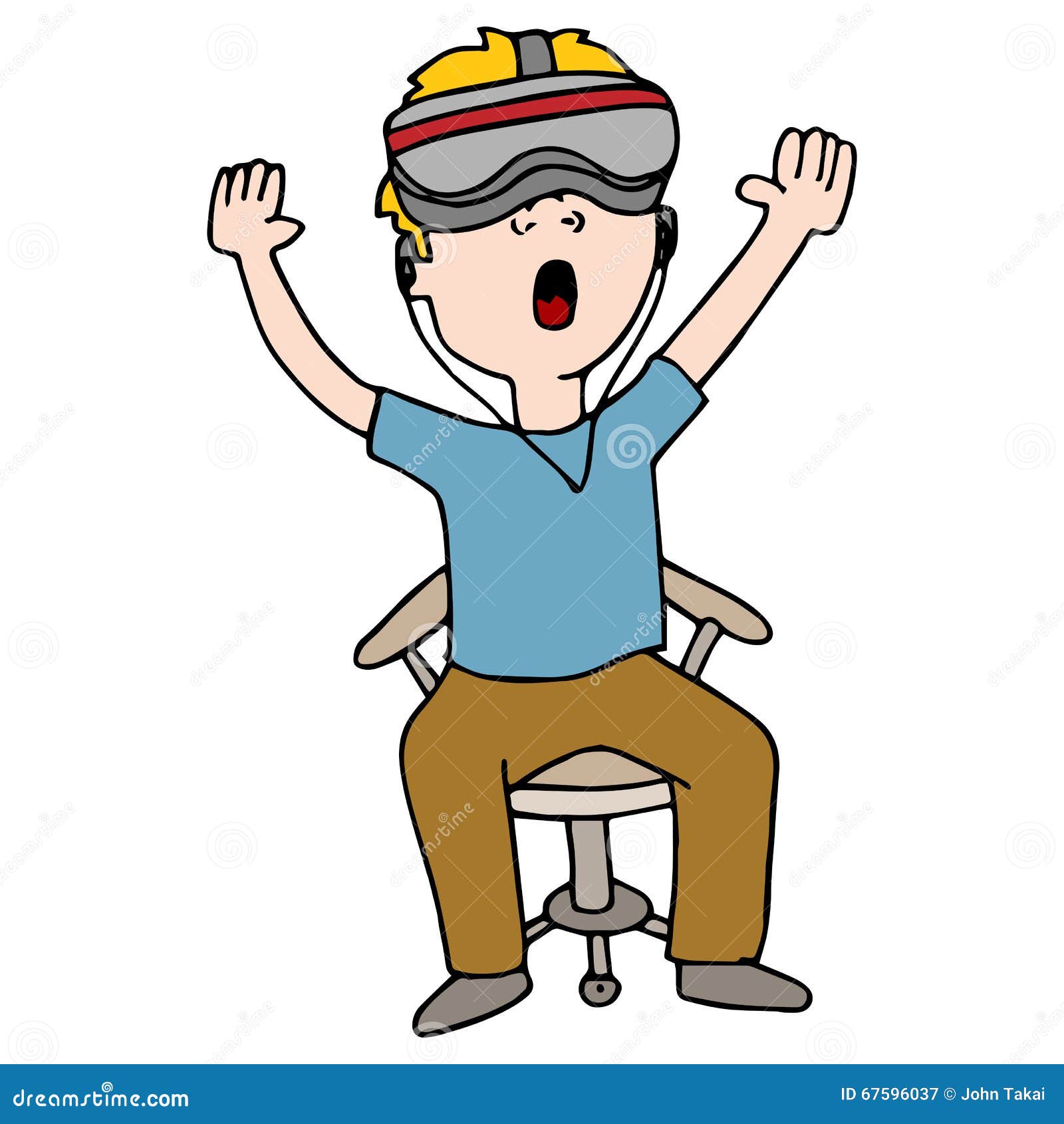 Virtual Reality Experience Man Stock Vector - Illustration of ...