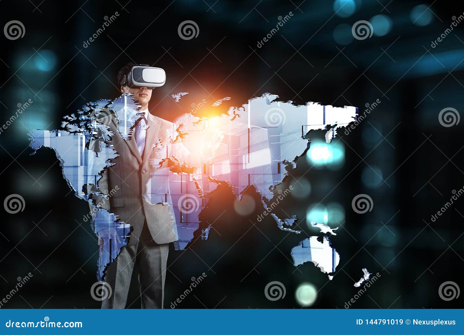 Virtual Reality Experience. Technologies of the Future. Stock Image ...