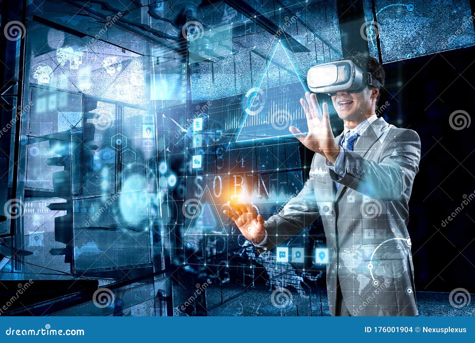 Virtual Reality Experience. Technologies of the Future. Mixed Media ...