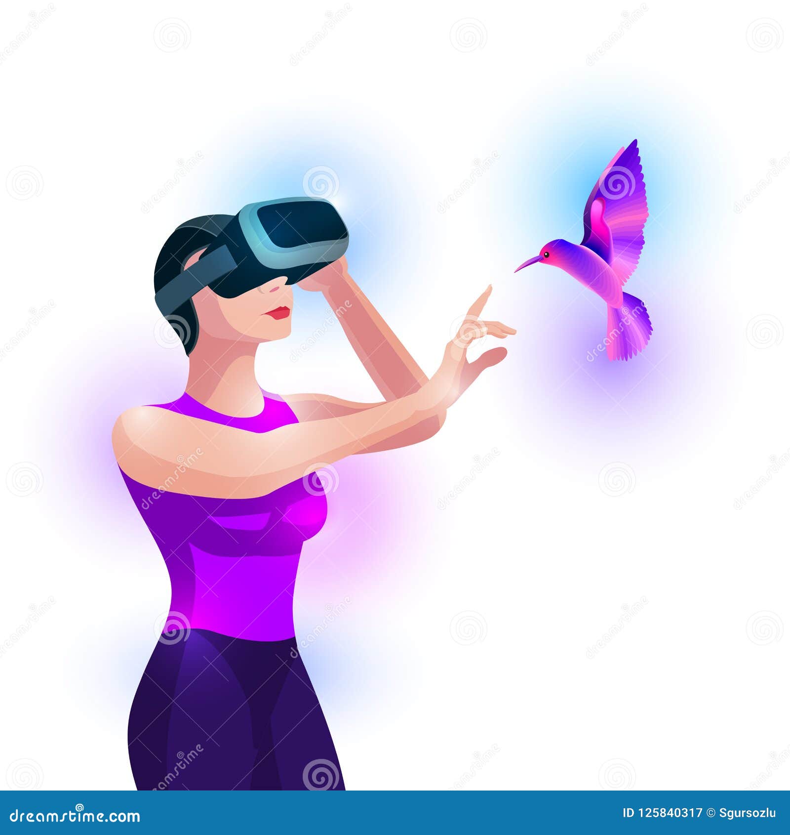 Virtual Reality Experience stock vector. Illustration of modern - 125840317