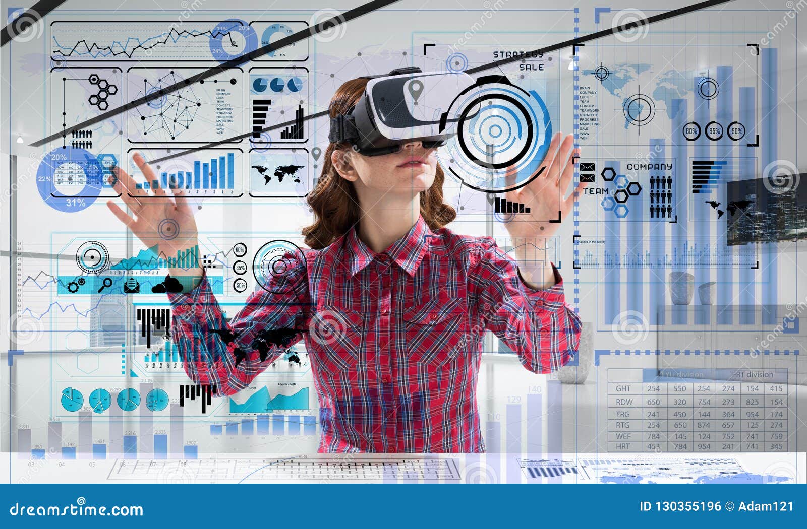 Virtual reality experience stock photo. Image of interface - 130355196
