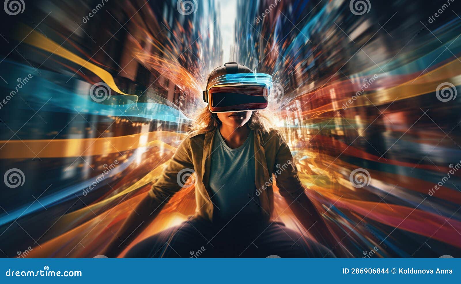 Virtual Reality Experiences with People Motion Blur View, Created with ...