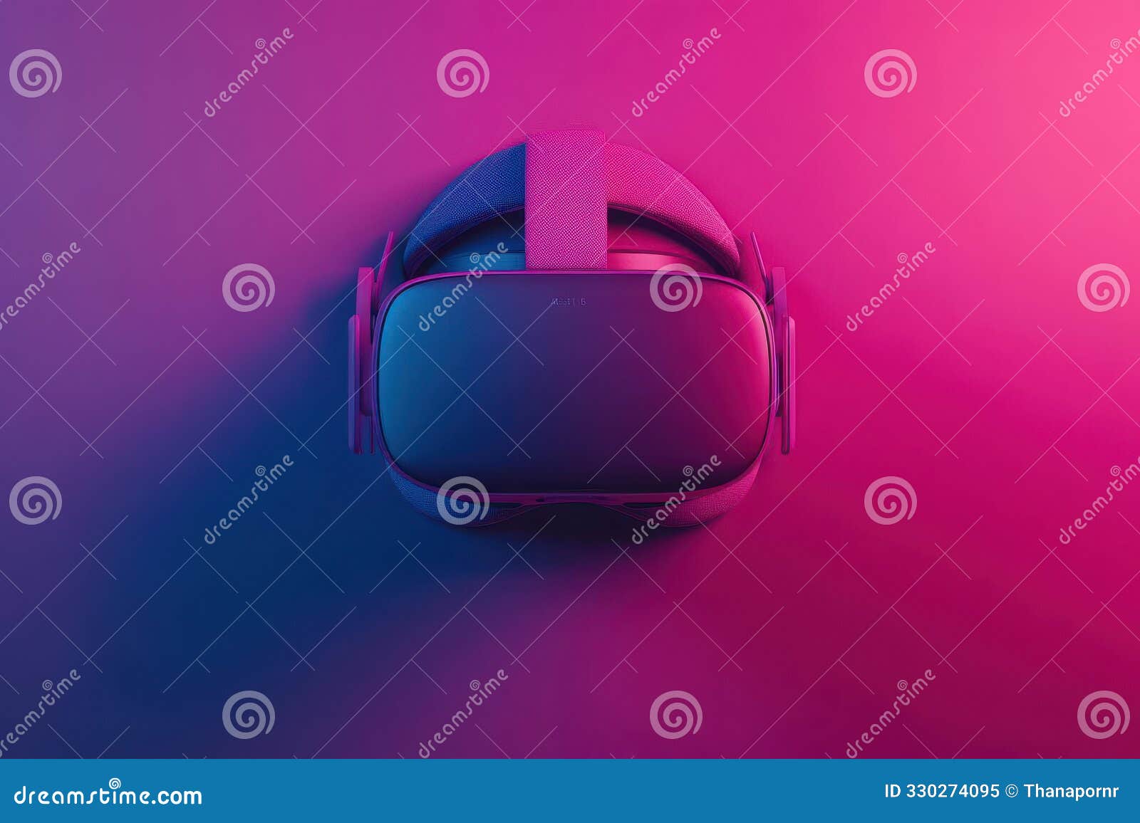 Virtual Reality Flat Design Top View VR Experience 3D Render Triadic ...