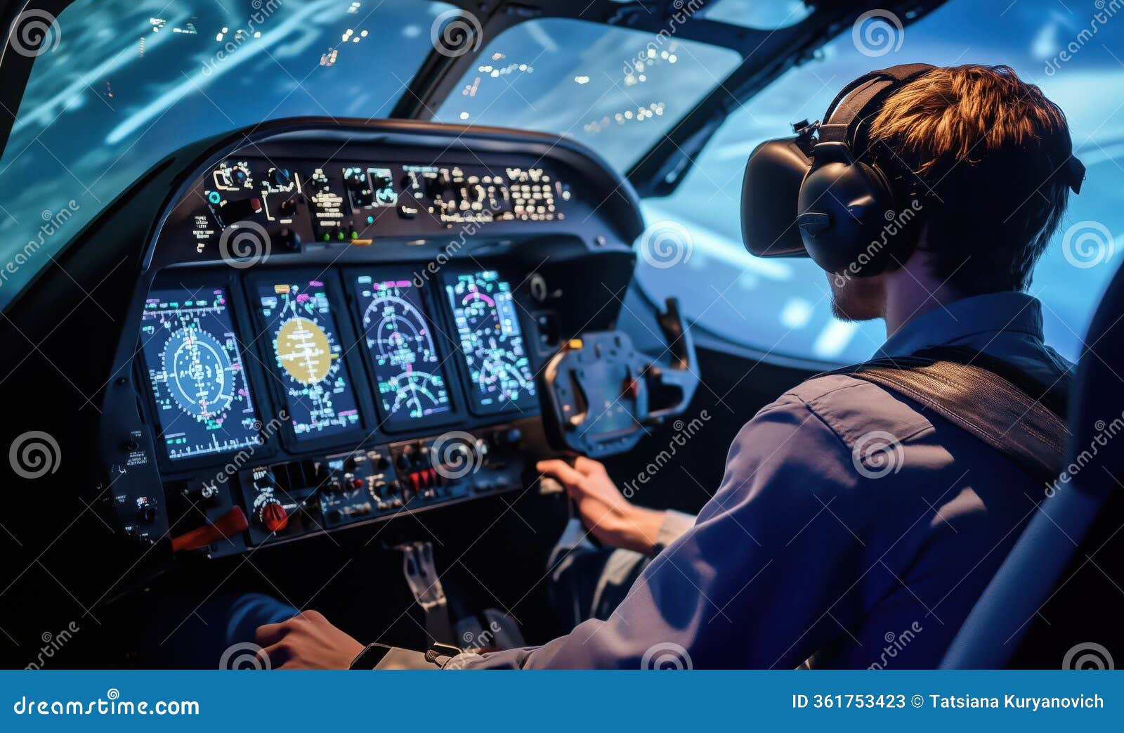 Virtual Cockpit Of Future Supersonic Transport Royalty-Free Stock Image ...