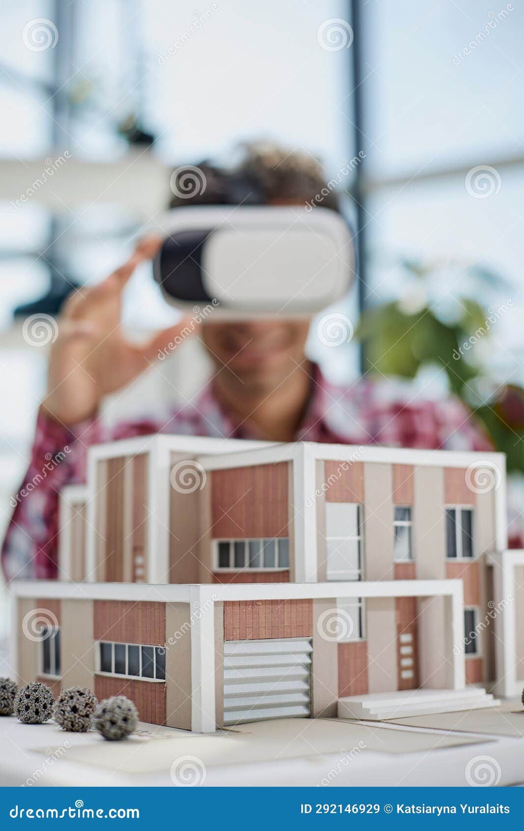 Virtual Reality Futuristic Design Technology. Architect or Design ...