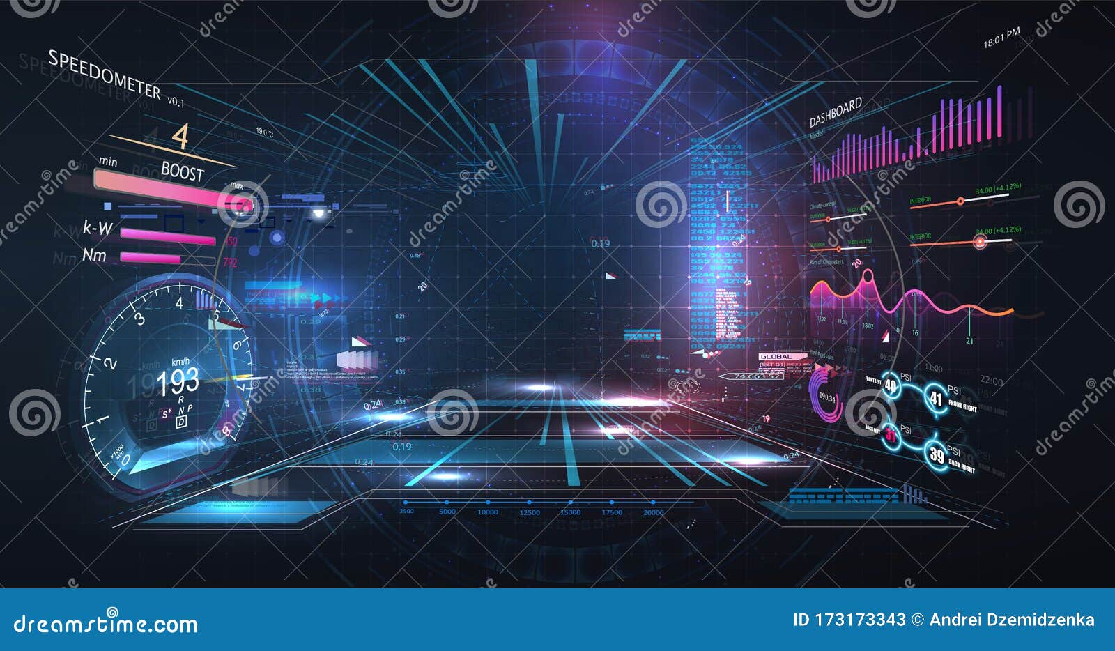 Cockpit Helmet, Futuristic VR Head-up Display Design Vector ...