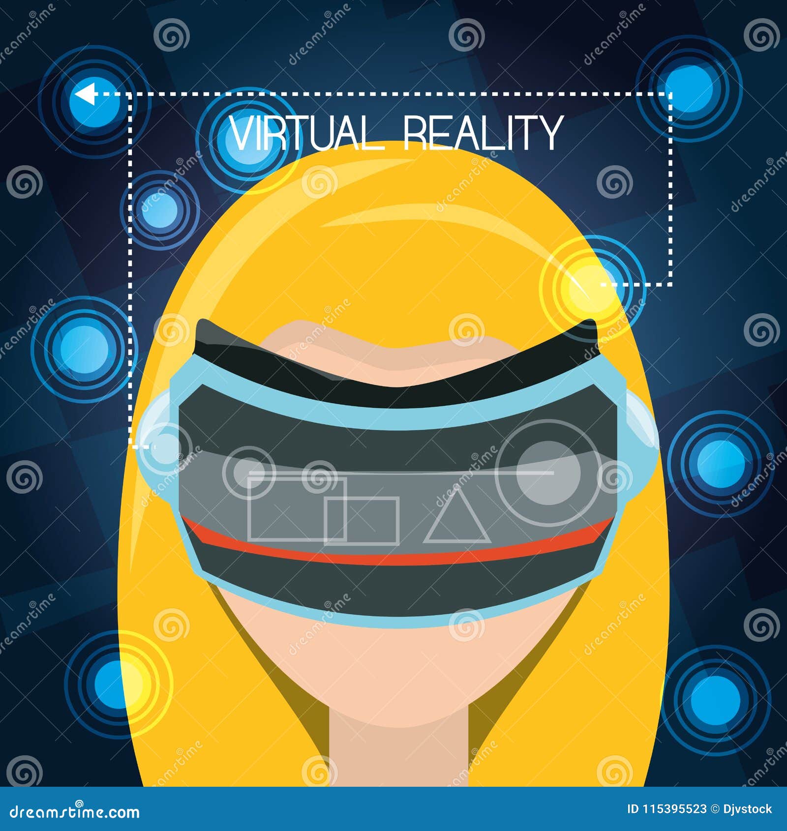 Virtual Reality Game with Futuristic Technology Innovation Stock Vector ...