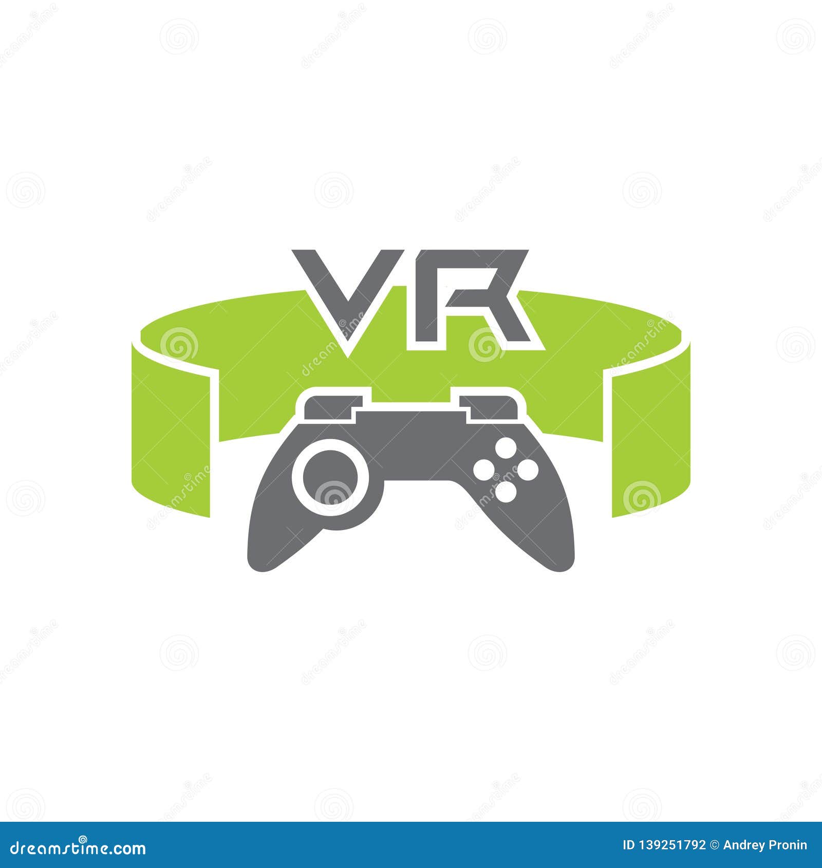Virtual Reality Gaming Icon on White Background for Graphic and Web ...