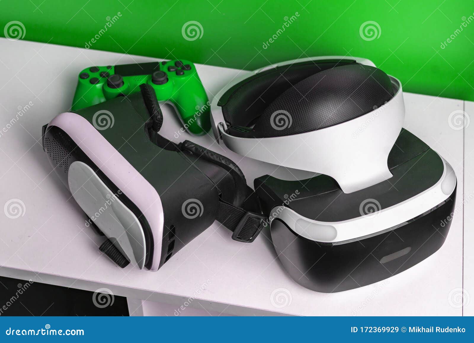 Virtual Reality Gear for Gaming on the Shelf Stock Image - Image of ...