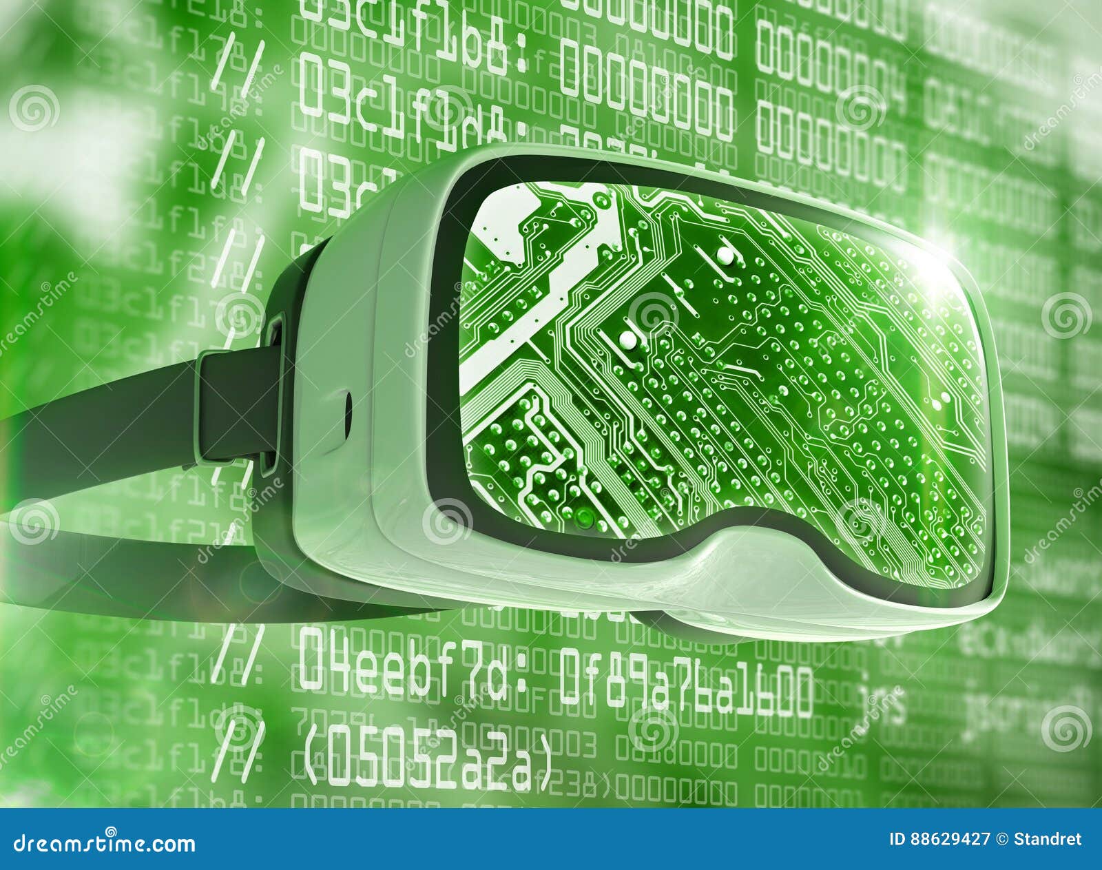 Virtual Reality Glasses, Futuristic Hacker, Internet Technology and ...