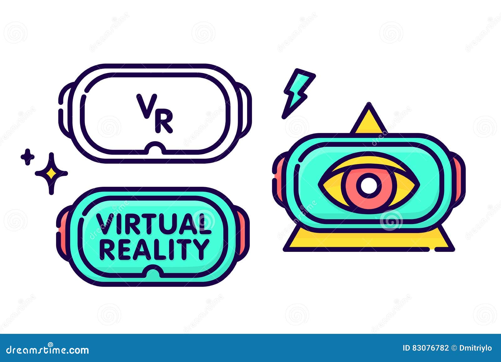 Virtual Reality Glasses Headset Gadget Vector Logo Template ...