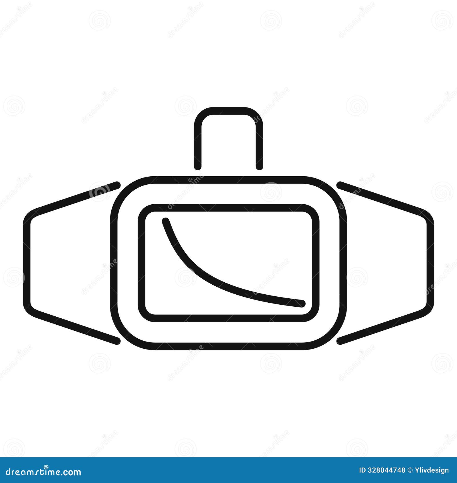 Virtual Reality Glasses Showing Curved Line on Display Stock ...